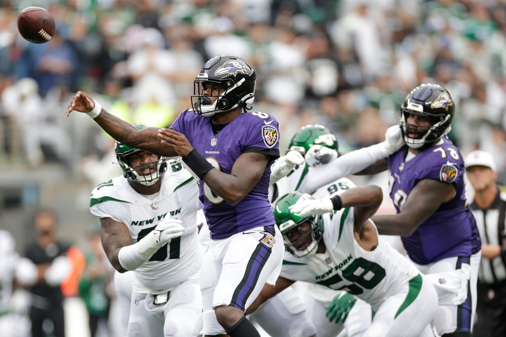 Lamar Jackson brilla y Ravens de Baltimore dominan a Jets de Nueva York