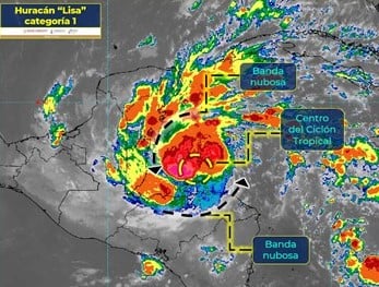 'Lisa' se convierte en huracán categoría 1 al sureste de Quintana Roo