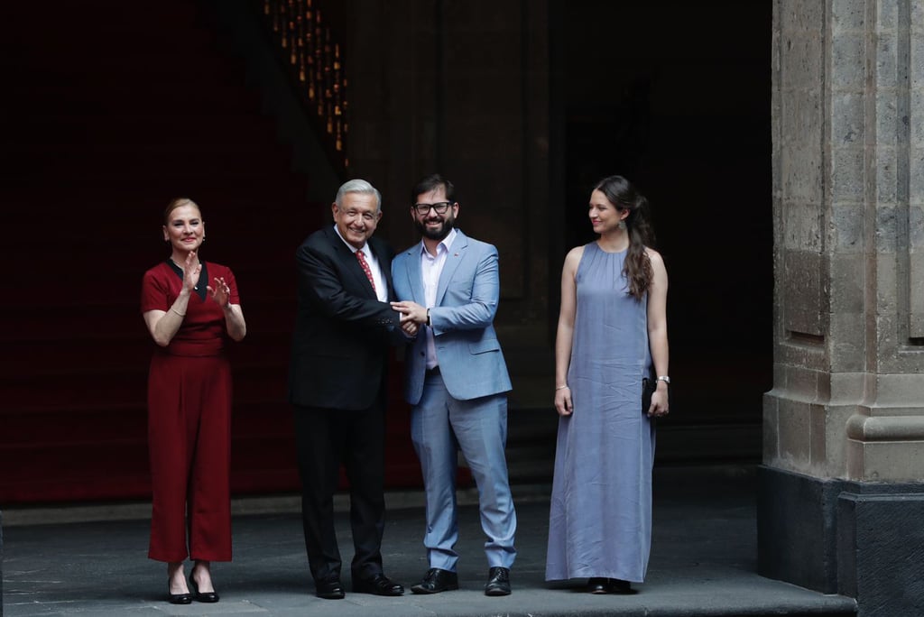 AMLO recibe en Palacio Nacional a Gabriel Boric, presidente de Chile