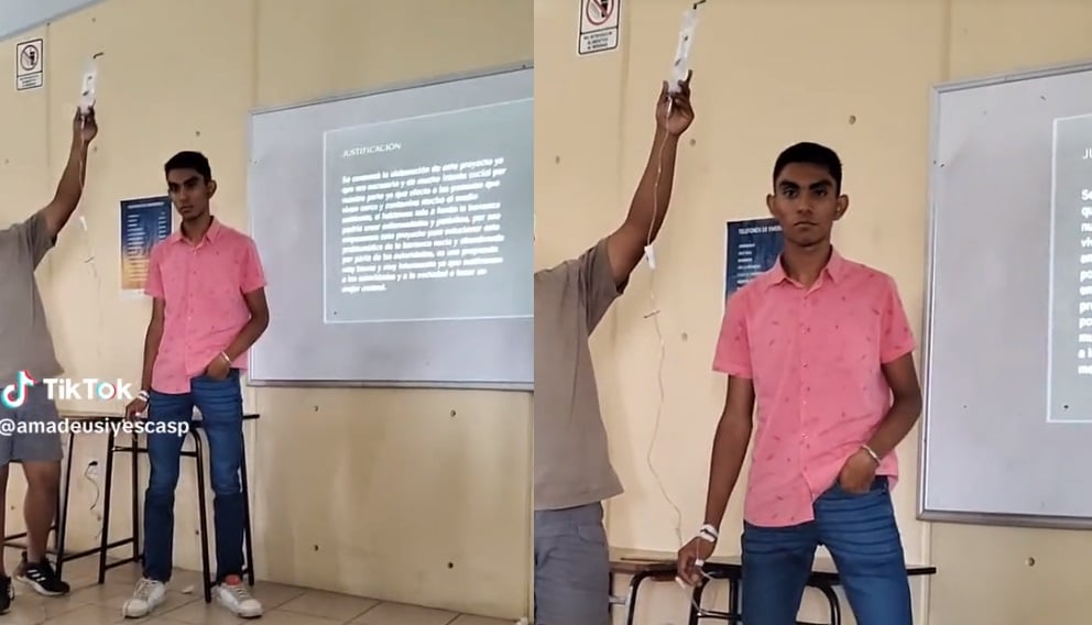 Joven se vuelve viral por exponer en salón de clases conectado a una ...