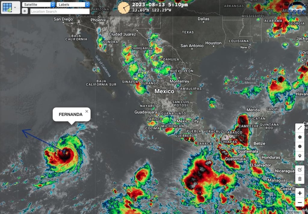 Fernanda podría ser huracán categoría 2