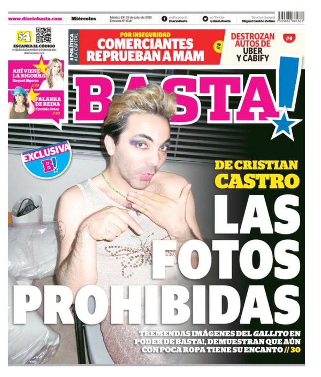 Publican polémicas fotos de Cristian Castro