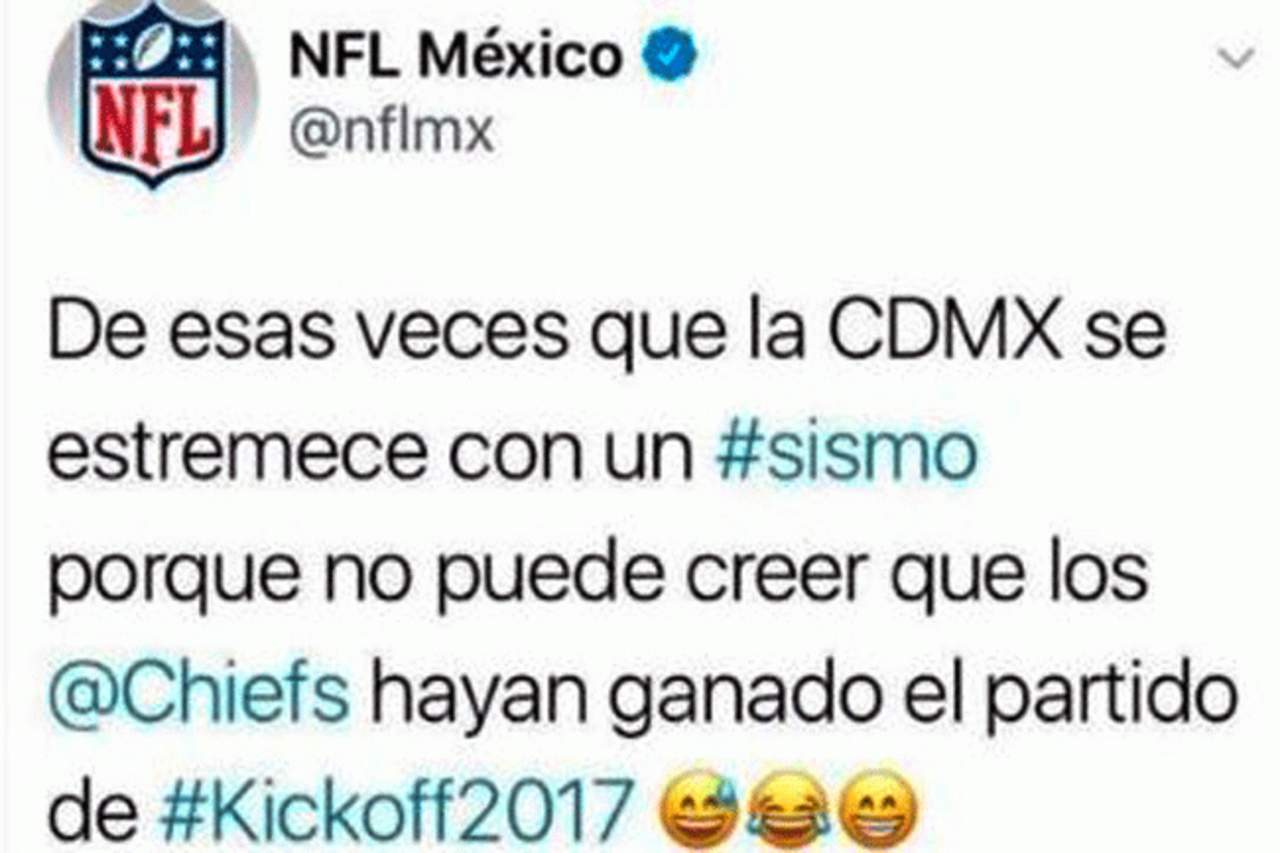 NFL México se disculpa por burla sobre el sismo NFL México se disculpa por burla sobre el sismo