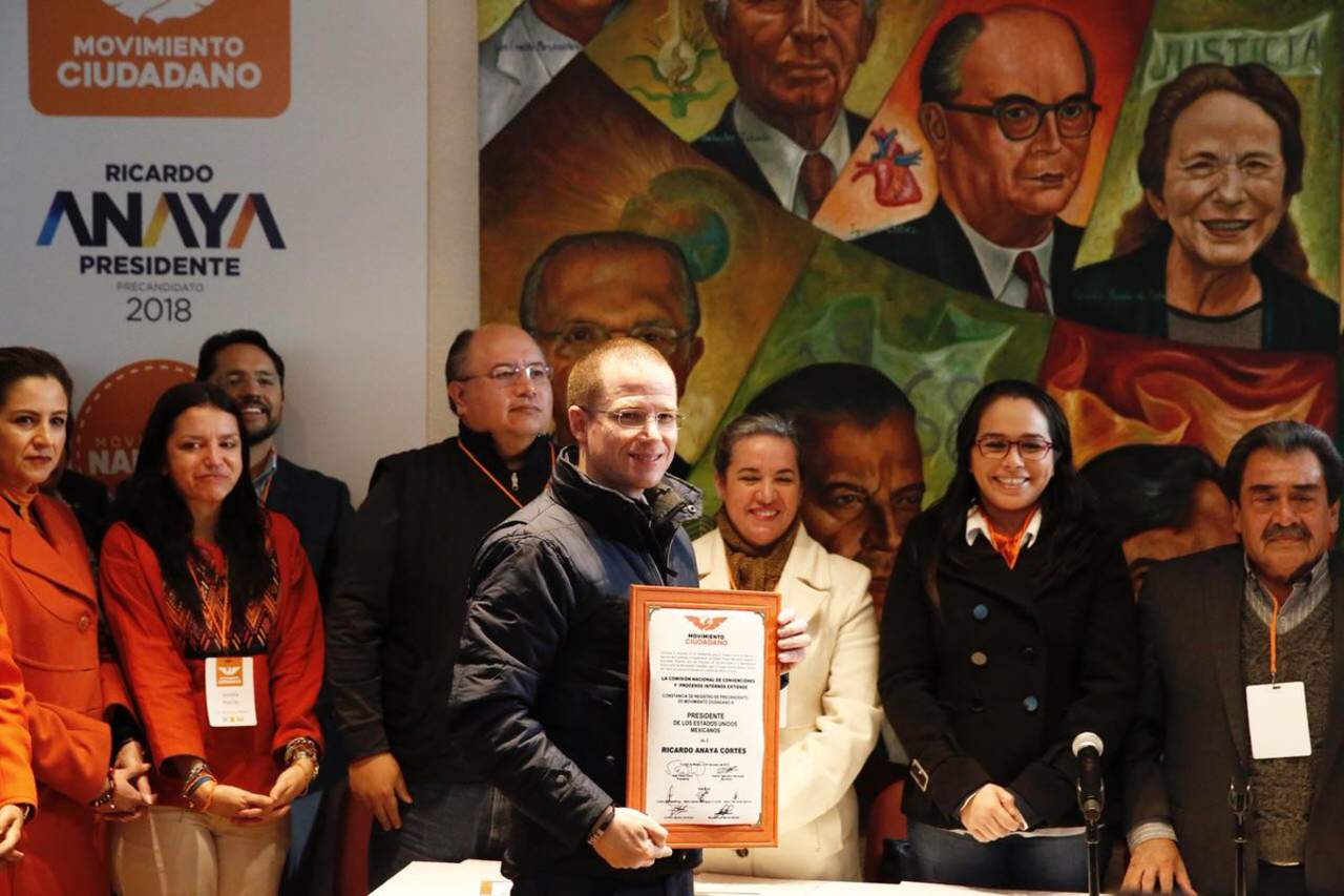 Se registra Anaya como precandidato de Movimiento Ciudadano