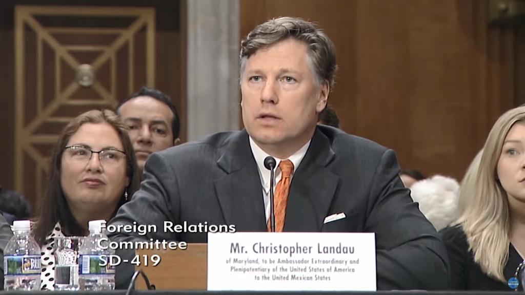Confirma Senado de EUA a Christopher Landau como embajador en México