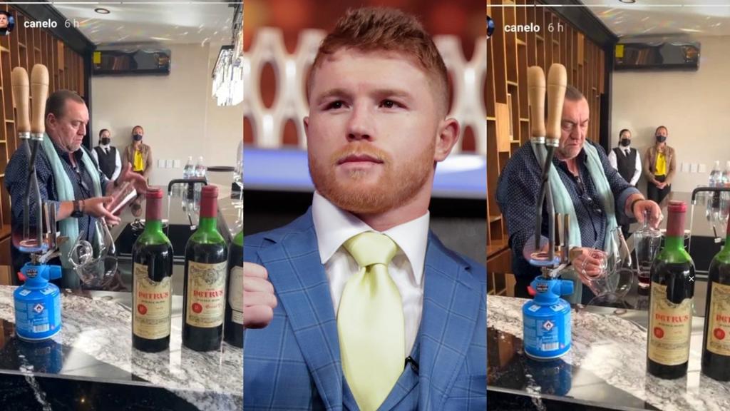 Saúl 'Canelo' Álvarez celebra con exclusiva bebida de 100 mil pesos