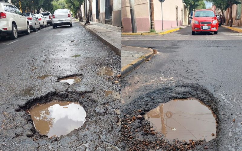 Calles de Durango se llenaron de baches tras lluvias