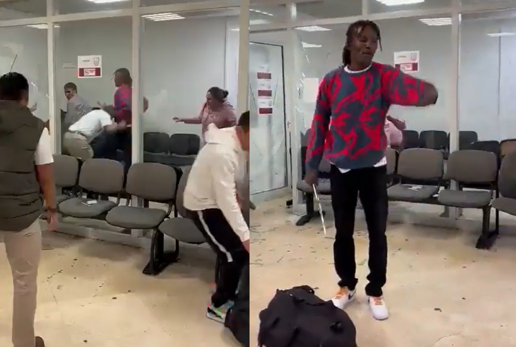 VIDEO: Extranjero destroza oficinas en aeropuerto de Cancún