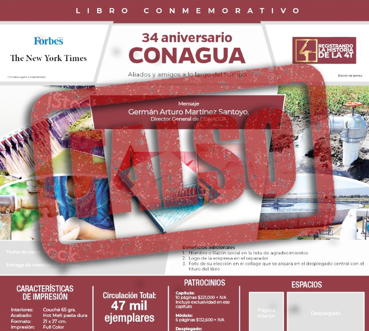 Se deslinda Conagua de publicación