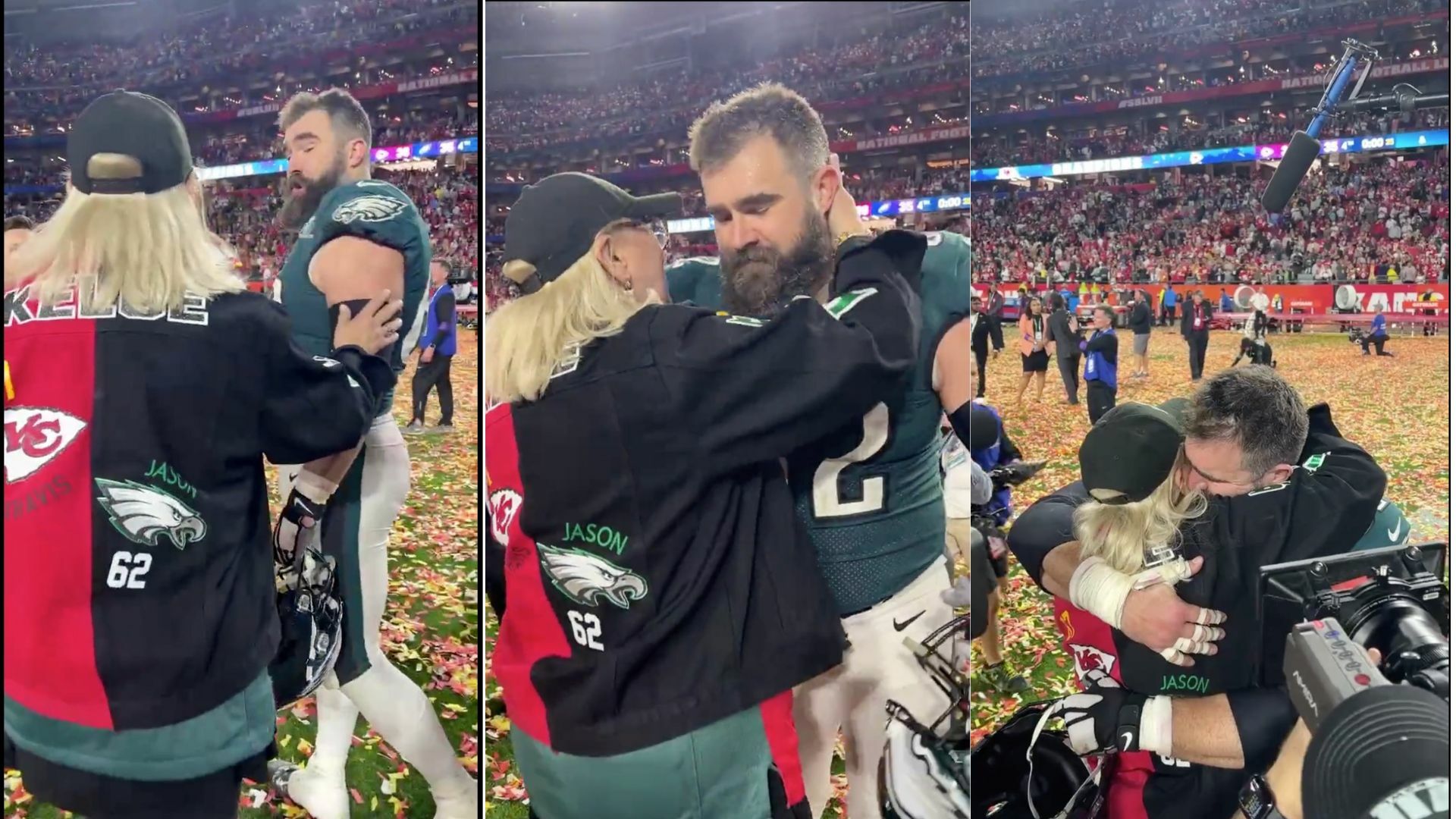 El consuelo de Donna Kelce a su hijo Jason tras perder el Super Bowl