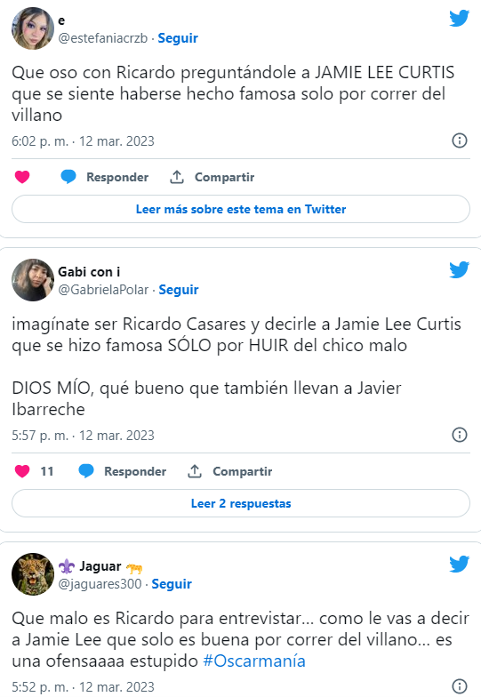 Las palabras de Ricardo Casares que incomodaron a Jamie Lee Curtis y ...