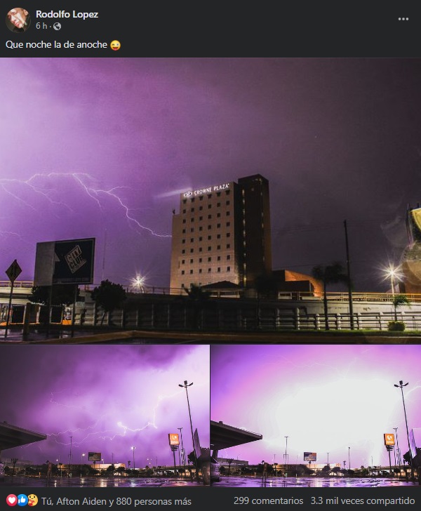 Fotografías de rayo en el cielo de Torreón durante tormenta se vuelve viral