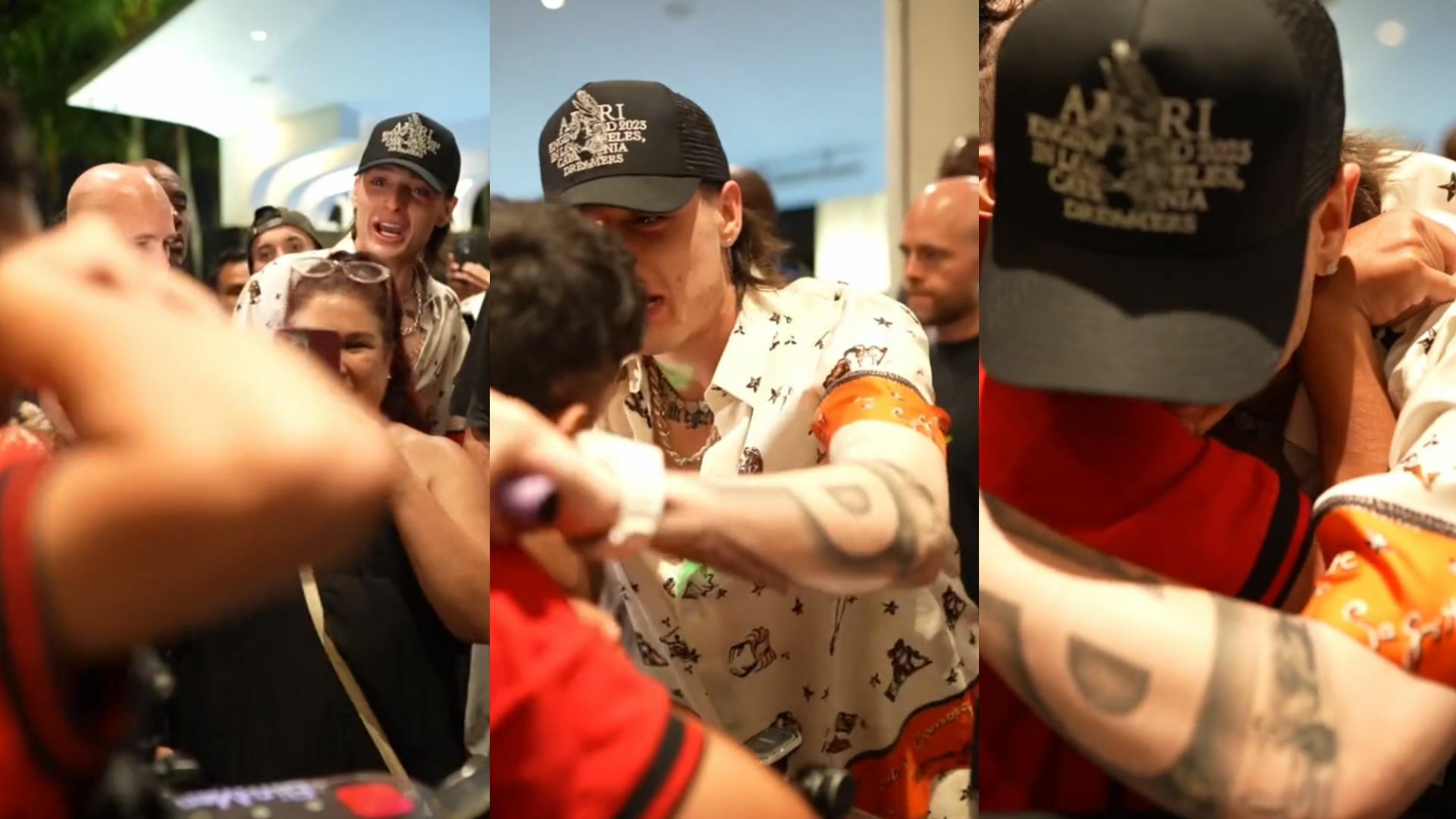 Peso Pluma conoce a fan en Miami y lo recibe con un gesto conmovedor