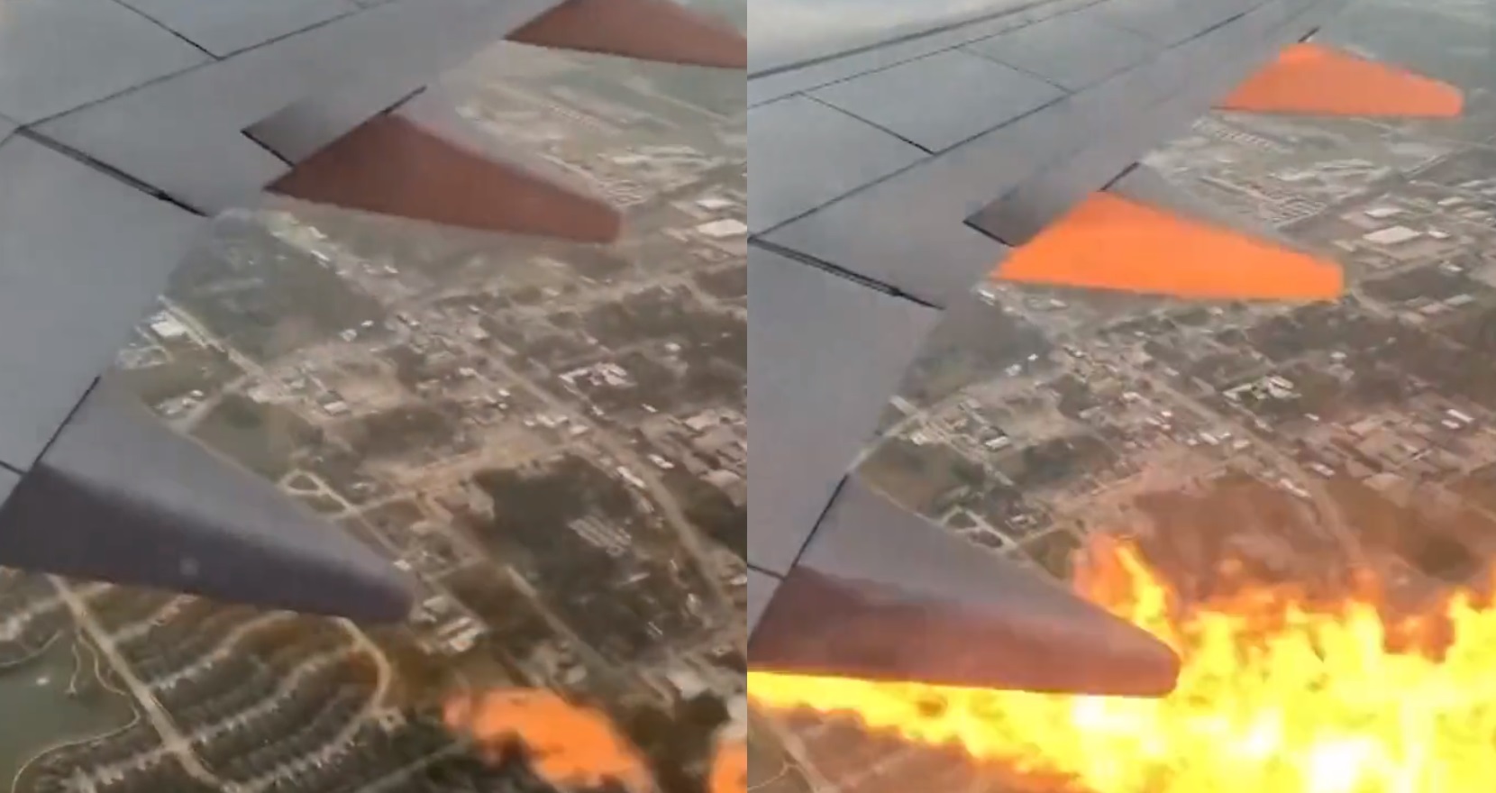 VIDEO: Pasajero capta explosión de motor de avión en pleno vuelo