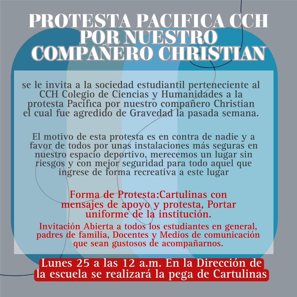 Alumnos del CCH convocan a protesta pacífica para exigir más seguridad