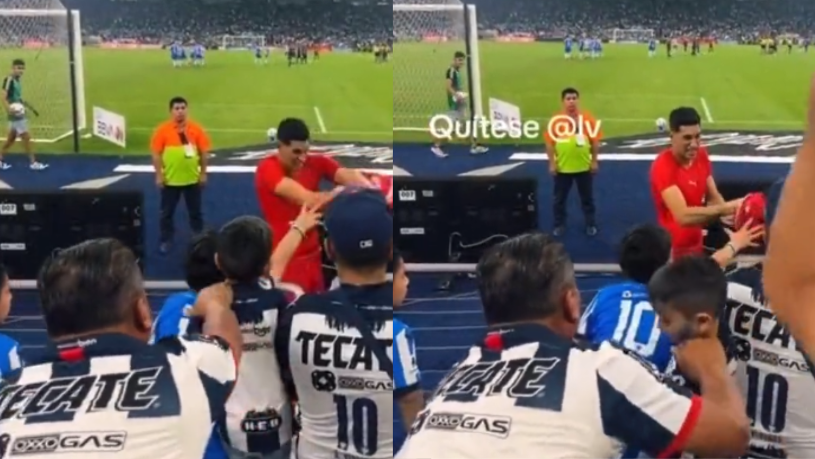 '¡Gandalla!' Aficionado avienta a niño para que su familiar se quede ...