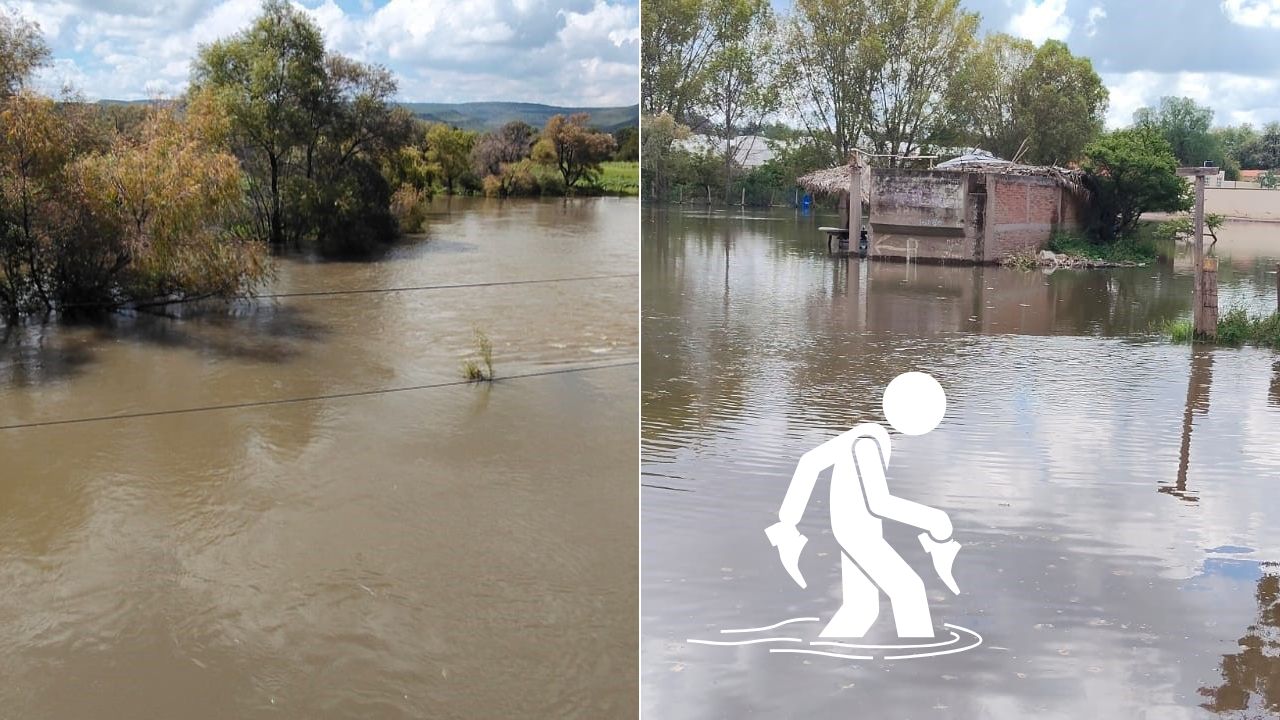 Desfogue de presas provoca desbordamiento del río Tunal en El Pueblito